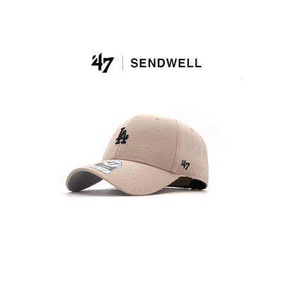 47brand小标硬顶LA咖啡色棒球帽复古美式男女NY显脸小情侣鸭舌帽