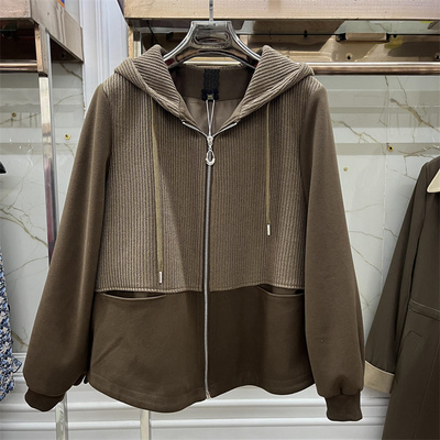 春装连帽宽松休闲遮肚百搭外套