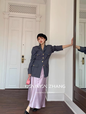 CZ紫色 醋酸半身裙