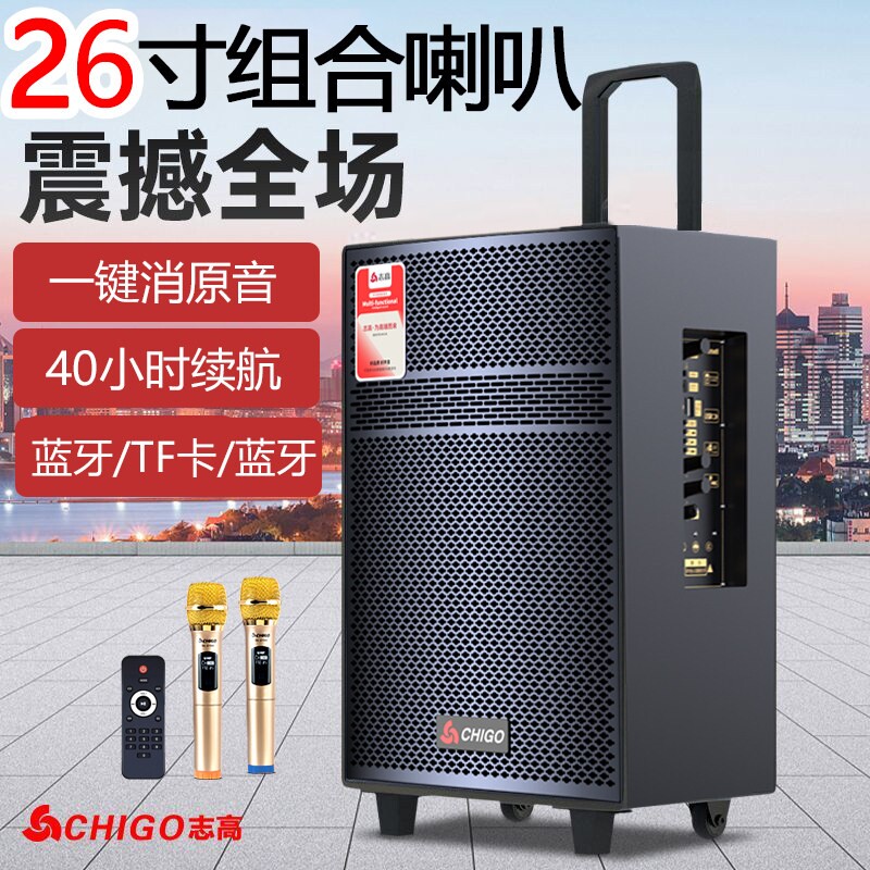 志高广场舞充电拉杆蓝牙音响超重大功率音箱低音大音量K歌户外