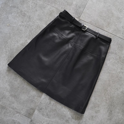 【恩佳专享】高腰显瘦皮裙A字裙包臀短裙半身裙女装33065#