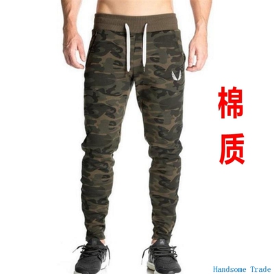 Gym Men Pants man Trousers新款欧美运动长裤男士棉质健身挂毛巾