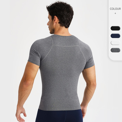 men compression tshirt man crossfit gym t-shirt男士紧身健身