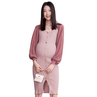 SELLYNEAR法式针织连衣裙开衫