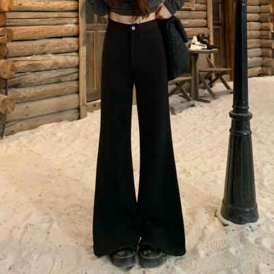 3MER百搭显瘦加绒西装小黑裤