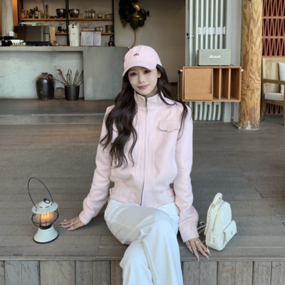 3MER气质高级感正肩立领夹克外套