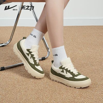 回力复古几何风2026新款休闲鞋女鞋复古潮流百搭情侣同款运动鞋子