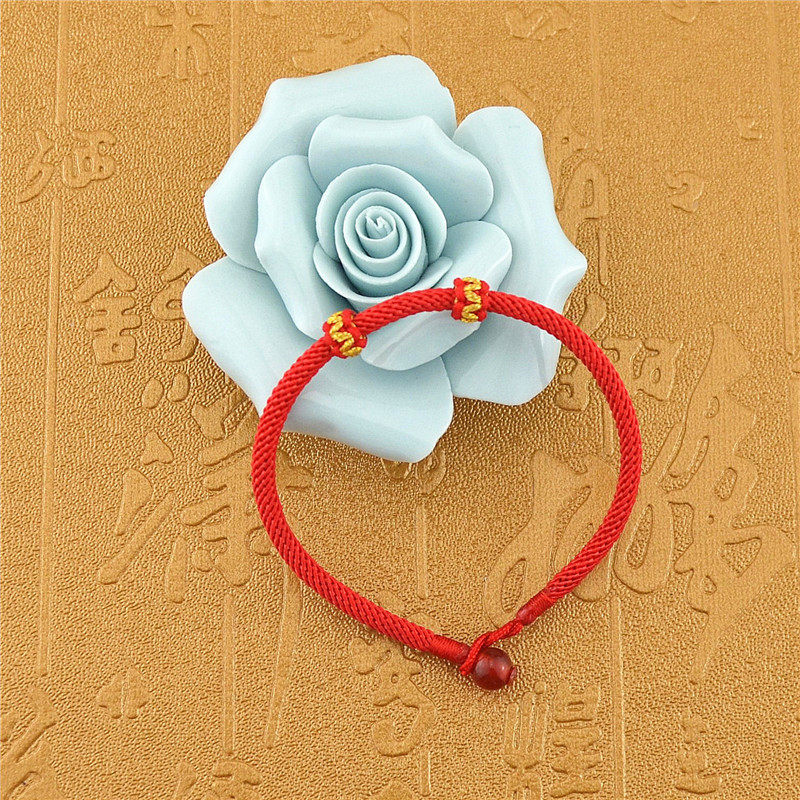 3毫米红绳男女情侣手链绳手工编织本命年红绳穿硬金转运珠软手绳_虎窝淘