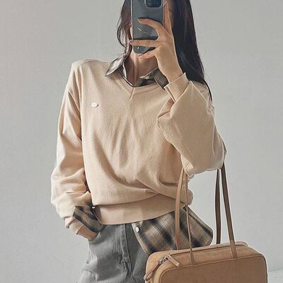 六0923韩国正品60940 针织衫区都市夏季原宿正品修身休闲学院直邮