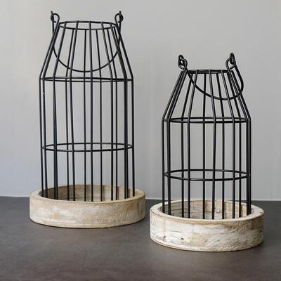 复古铁艺烛台摆件镂空网格餐厅装饰蜡烛笼客厅摆件农舍灯笼