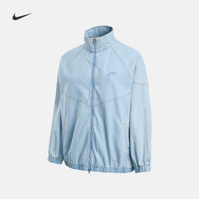 耐克/NIKE女子运动宽松休闲秋季新款水洗牛仔夹克外套IV4962-440