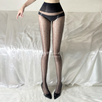 宠你的猫波点无缝档极光丝袜油亮