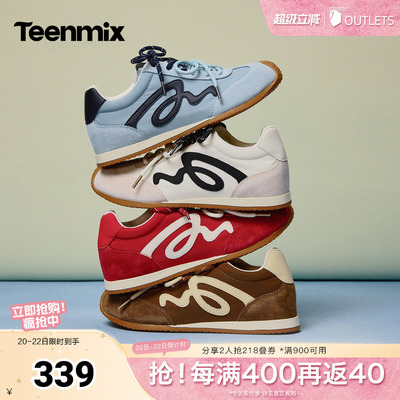 天美意2026春新款双鞋带百搭复古运动休闲潮流女德训鞋KG161AM6