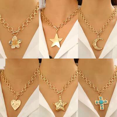 New accessory stars pendant necklace Thick collarbone chain