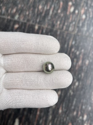 完美无瑕 草绿色12.2mm大溪地孔雀绿拉贡Lagoon 真科研ss一级证书