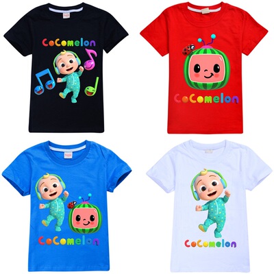 夏装儿童短袖T恤CocoMelon超级宝贝jj衣服男童女童纯棉半袖上衣夏