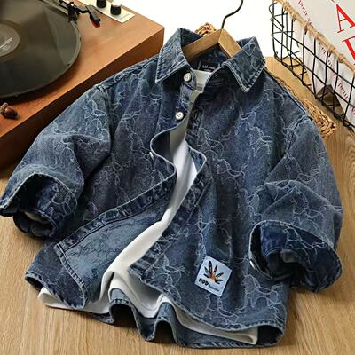 YR26LVS1215小马提花牛仔衣