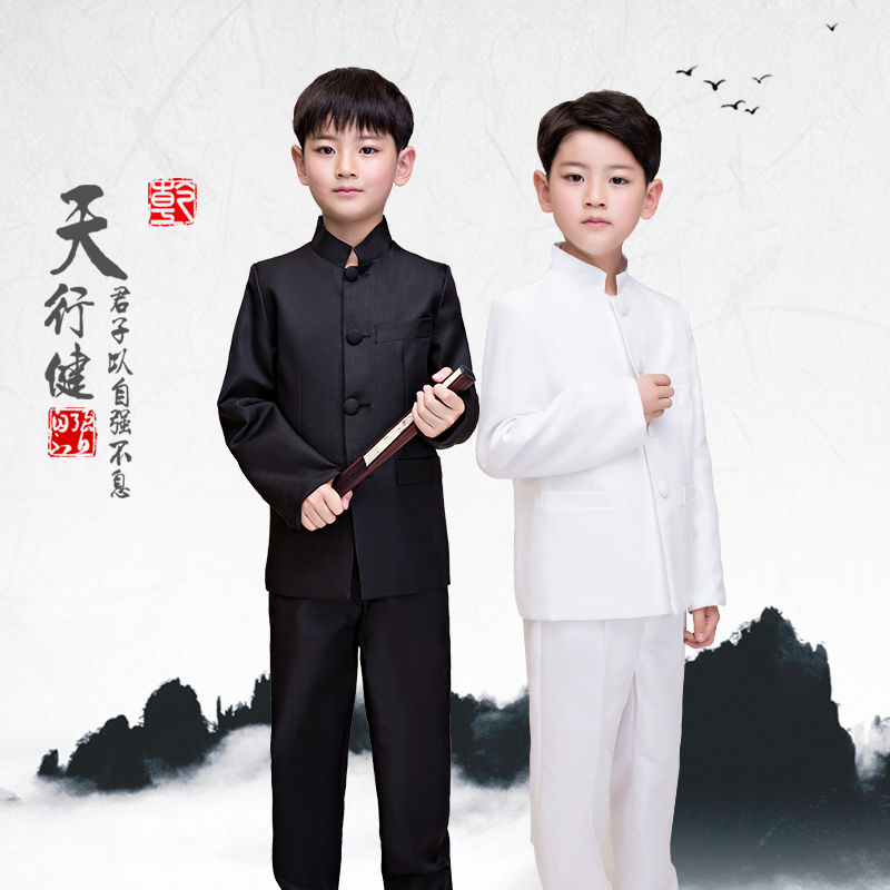 儿童民国中山装男童五四青年装民国学生装大合唱朗诵六一演出服装