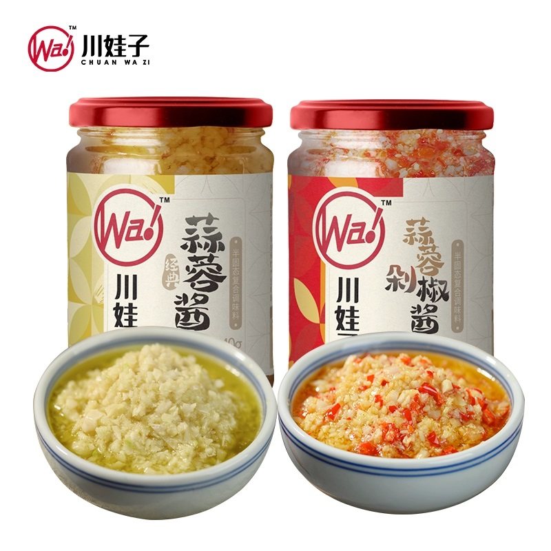 川娃子蒜蓉剁椒酱240克蒜泥酱拌凉菜炒菜调味酱下饭菜瓶装