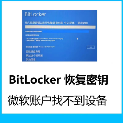 bitlocker恢复密钥解密硬盘u盘密码加密中断暂停文件资料蓝屏文件