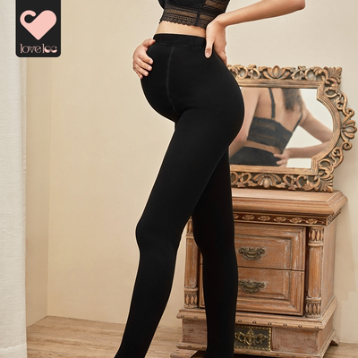 loveloc孕妇打底裤秋冬加厚加绒连裤袜踩脚孕妇装外穿时尚