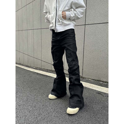 【F383】拉链刷蜡牛仔裤