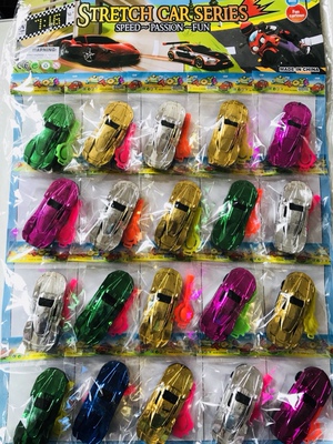 新奇丽吊板地摊玩具20个金属色弹弹车带发射钥匙弹射小车热卖