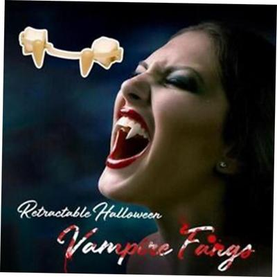 .Halloween Fake Teeth Cosplay Vampire Fangs Retractable Tee