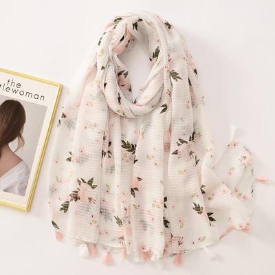 Cotton Scarf Women Large Shawls Echarpe Print Tassel Scarve