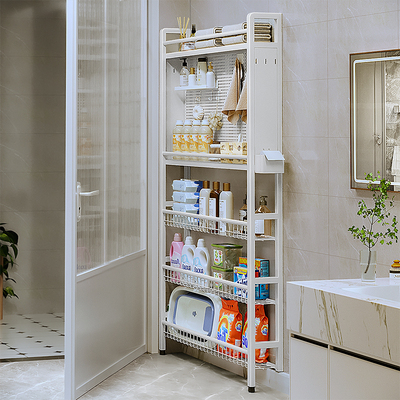 门后洞洞板置物架贴墙上超薄收纳架浴室物品摆放架壁挂式窄缝柜架