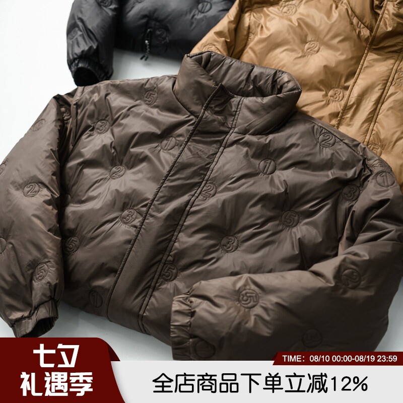 压皱设计高端90白鸭绒秋冬男女情侣款户外立领宽松廓形保暖羽绒服