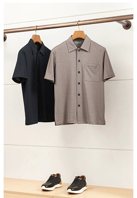 休闲商务通勤短袖衬衫衬衣男