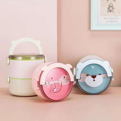 Cute Cartoon Bento Box For Kids School Food Storage Containe