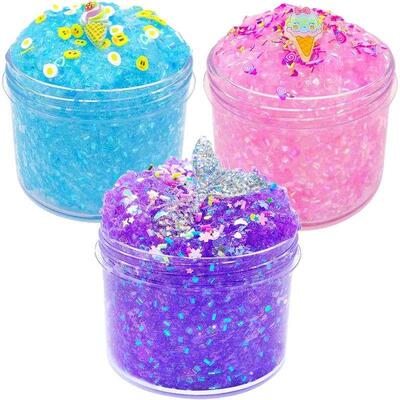 3 Pack Glimmer Slime Crunchy Slime kit Blueberry Sugar Blitz