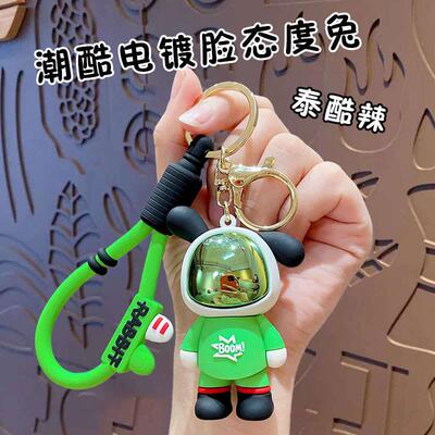 tendy Cool Electroplated Face Attitude Rabbit Keychn Womens