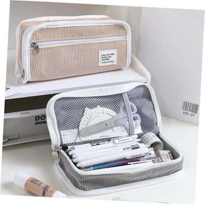Large Capacity Pencil Case Kawaii Canvas Pencilcase School