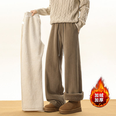 美拉德男冬季痞帅阔腿加绒加厚