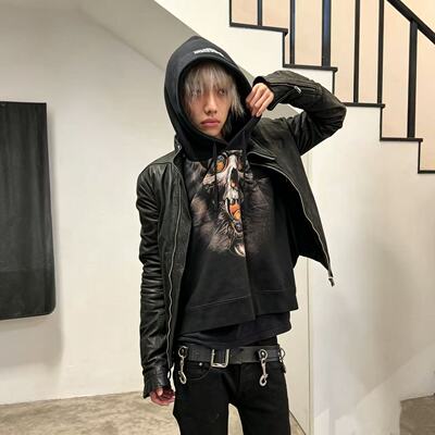 自主 FW17 VTM Mispaced Skull Hoodie 错位骷髅头印花连帽卫衣