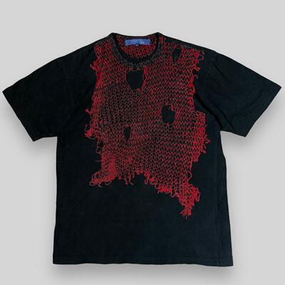 自创 SS04 Junya Watanabe×Comme des Garcons复古丝绒网眼短袖