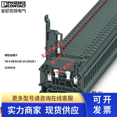 3246434德国原装菲尼克斯现货店保险丝端子TB4-HESILED24 (5X20)I