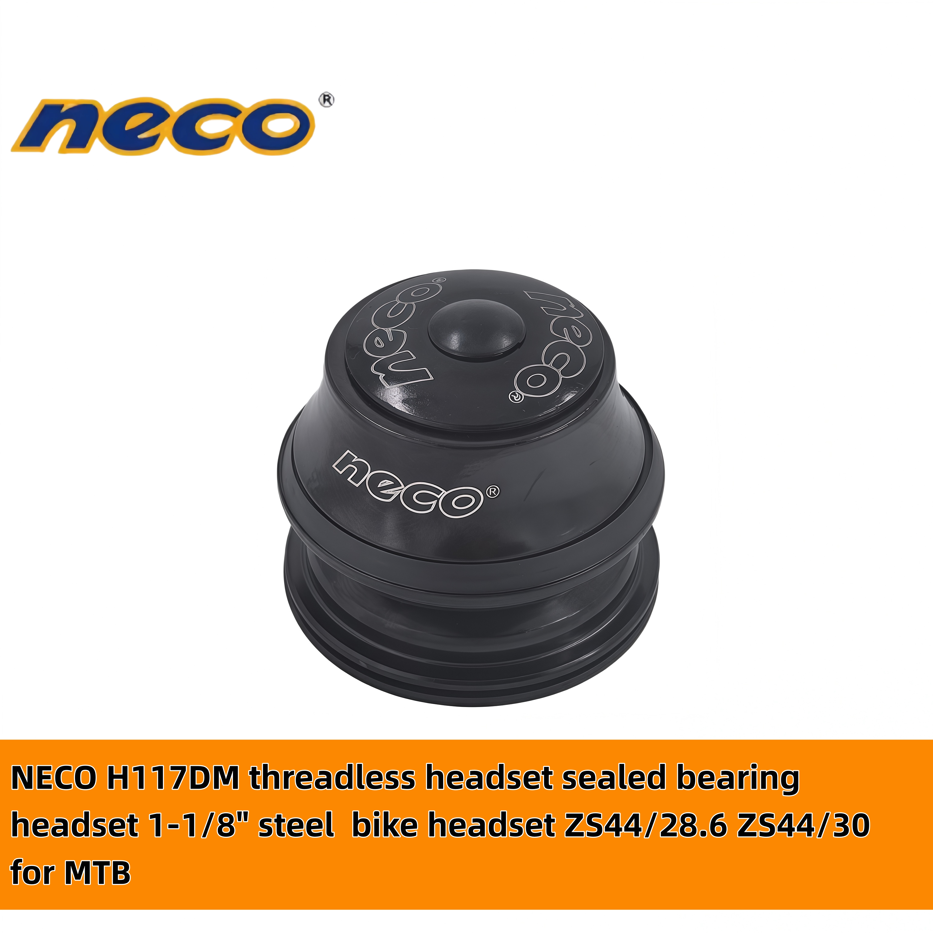 NECO自行车车头碗H117DM散珠44-44mm/30直管山地碗组改装碗组配件