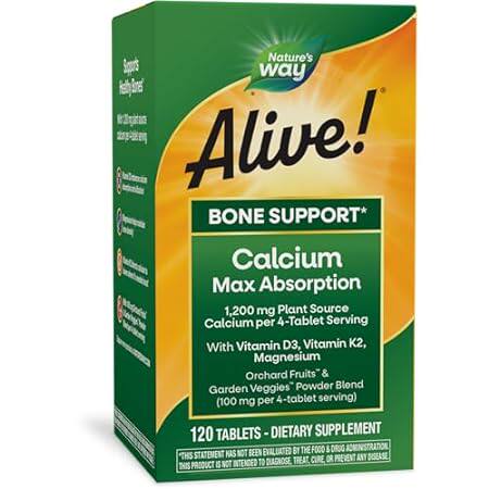 Nature's Way Alive! Calcium Max Absorption， Bone Support*_虎窝淘