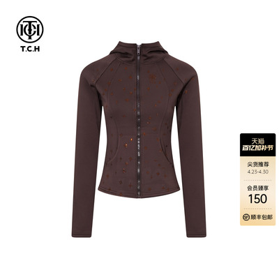 TCH烫钻加绒保暖连帽修身显瘦短外套女潮2026春秋新款T75D27E1059