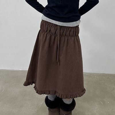 六1125韩国正品b-lack-up41956 半身裙区纯色英伦正品独特冬款