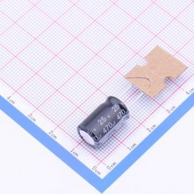 ECR1ELH471MFA100016 直插铝电解电容 470uF ±20% 25V 插件,D10x