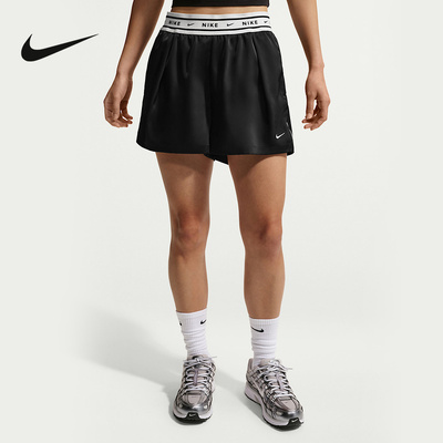 NIKE耐克女短裤26夏季休闲训练透气宽松中腰缎面运动裤IH1329-010