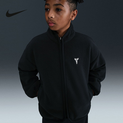 NIKE耐克科比大童仿羊羔绒篮球上衣男女童加绒夹克外套IB2739-010