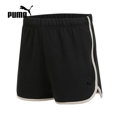 PUMA彪马运动健身三分裤2025秋女居家黑色休闲短裤 692102-01