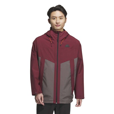 Adidas阿迪达斯户外运动训练外套男子梭织防风加绒保暖夹克JE8577