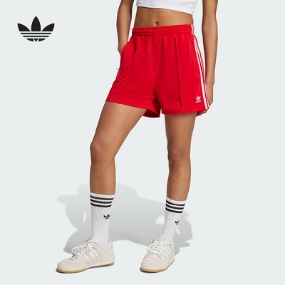 adidas阿迪达斯三叶草五分裤2025夏女FIREBIRD SHO针织短裤IY7207